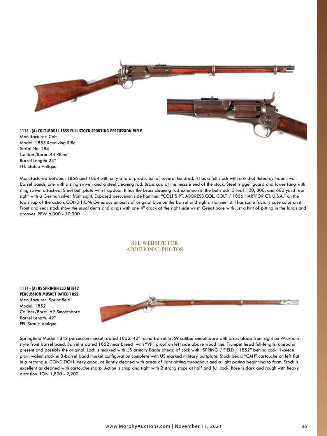2021 November 17-18 Extraordinary Firearms by Morphy Auctions - Issuu
