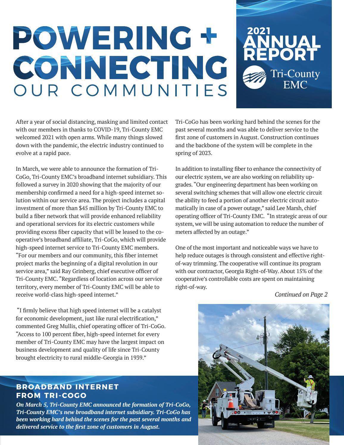 2021 Annual Report by Tri-County EMC - Issuu