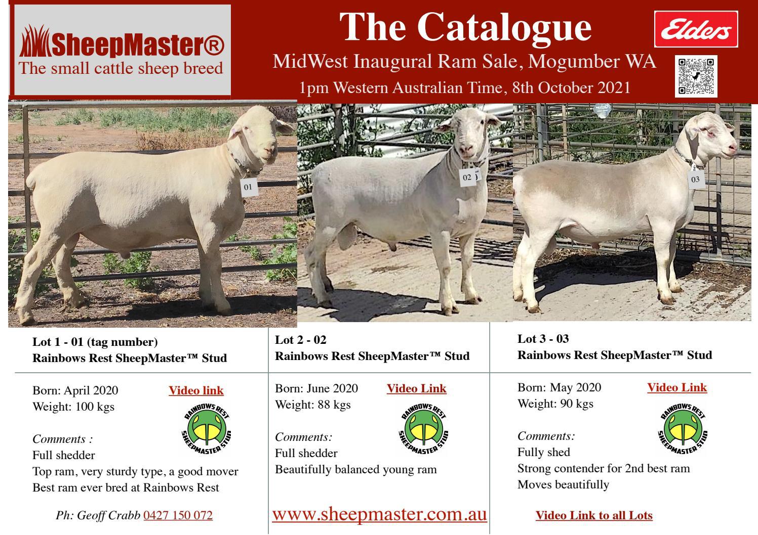 SheepMaster Mid-West/Elders Ram Sale CATALOGUE 4 8th October 21 by ...