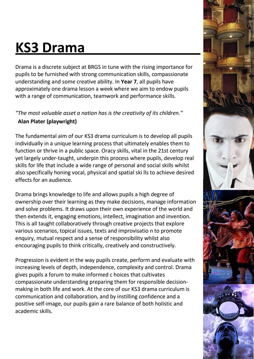 Drama KS3 2021-2022 by Schudio - Issuu