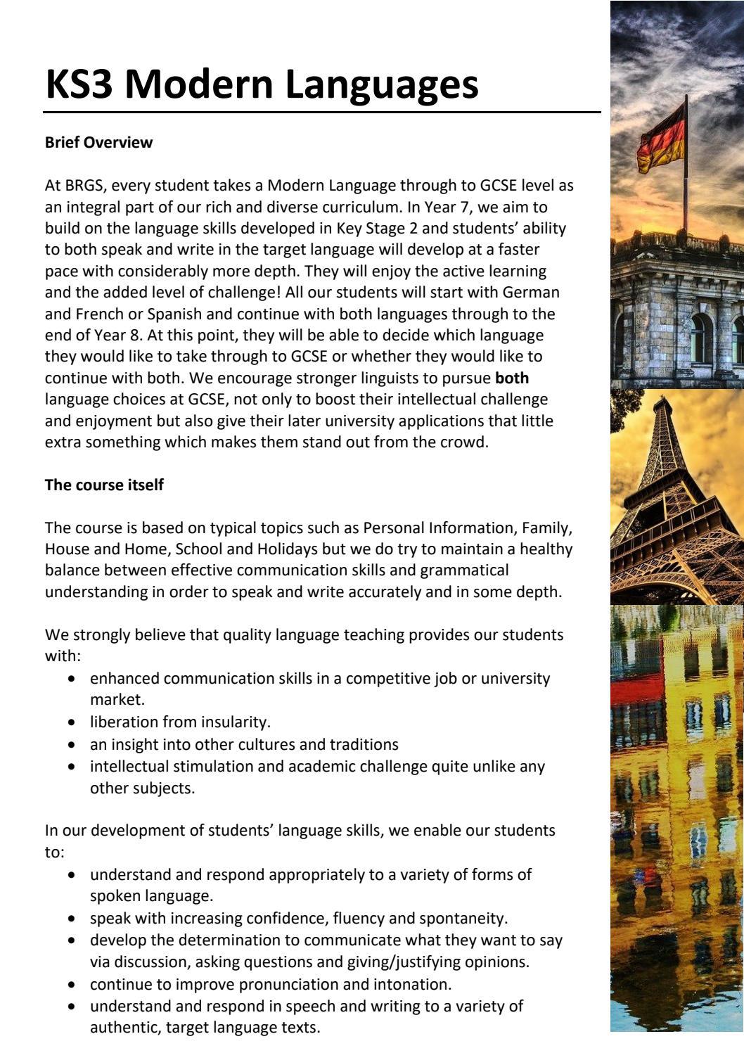 Modern Languages KS3 2021-2022 by Schudio - Issuu