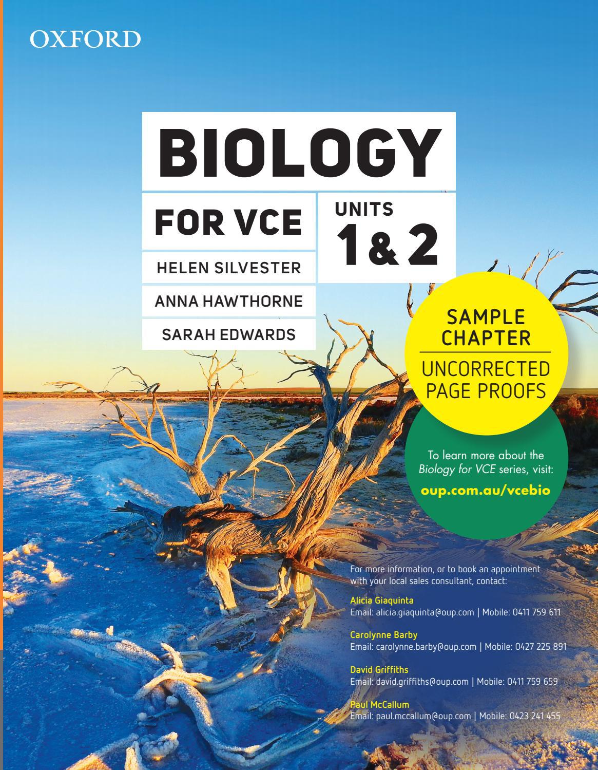 Biology for VCE Units 1 & 2 Sample chapter by OUPANZ - Issuu