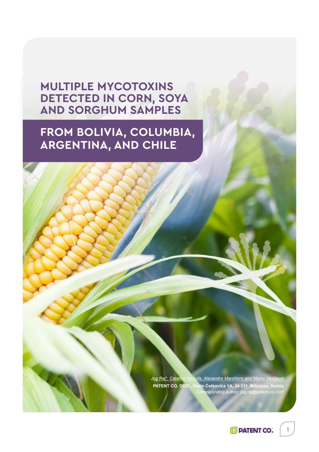 Mycotoxins detected in corn, soya and sorghum samples from Bolivia ...
