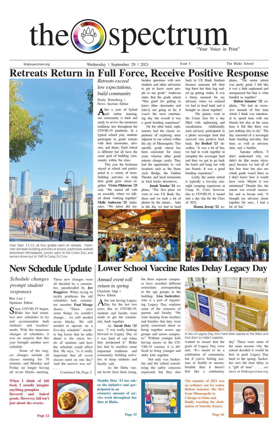 The Spectrum Newspaper September 2021 by Spectrum Newspaper - Issuu