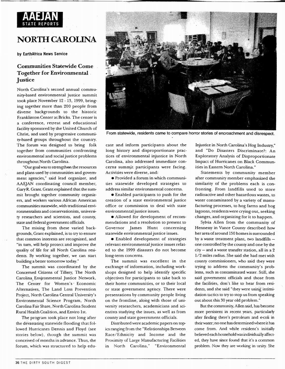 North Carolina Environmental Justice Cases... by baobabdiasporavisions ...