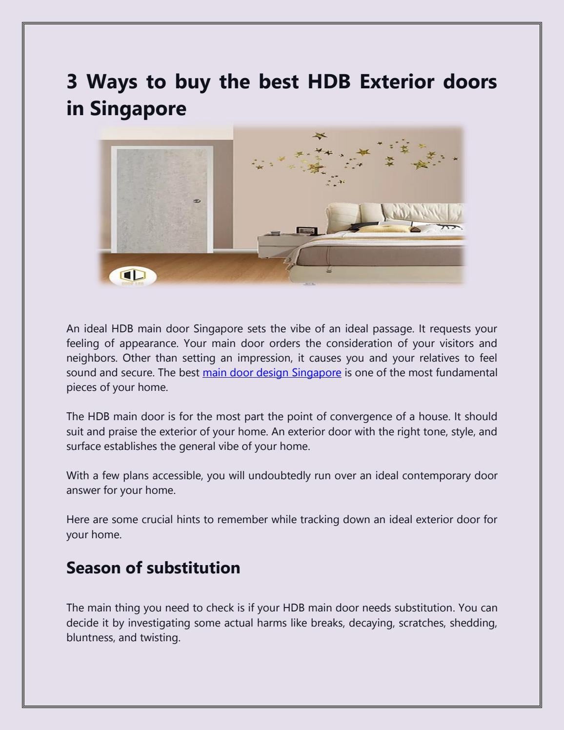 3 Ways to buy the best HDB Exterior doors in Singapore by DoorLab - Issuu