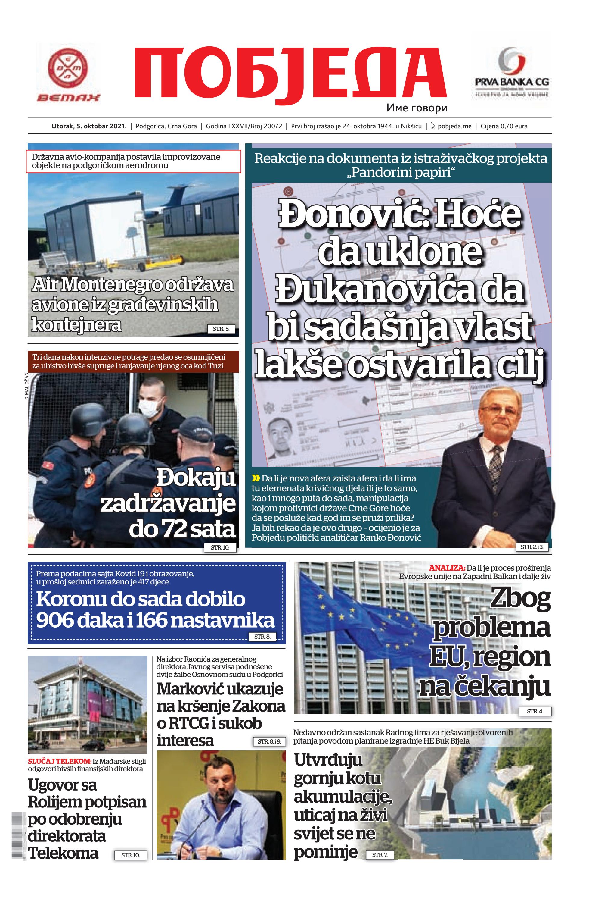 Dnevni list Pobjeda 05.10.2021. by Pobjeda - Issuu