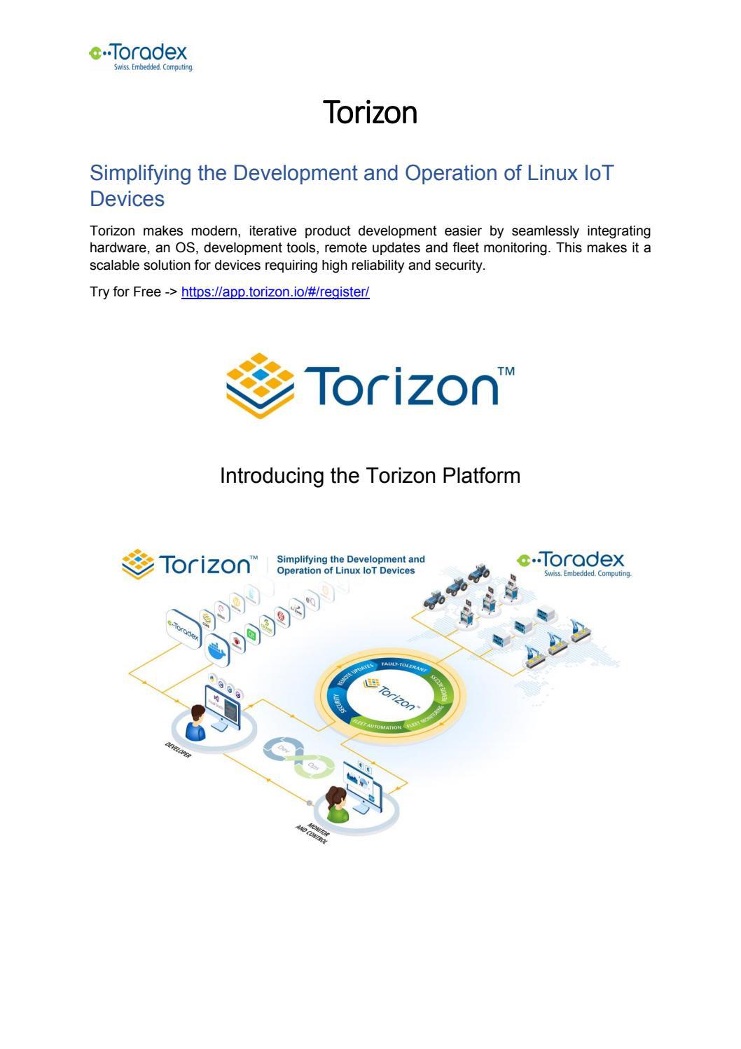 Torizon - Simplifying the Development and Operation of Linux IoT Devices by Toradex - Issuu