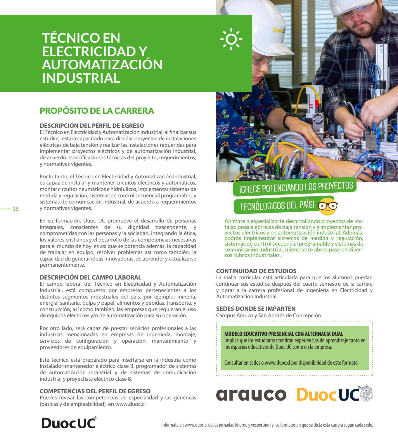 Técnico en Electricidad y Automatización Industrial Dual by Duoc UC - Issuu
