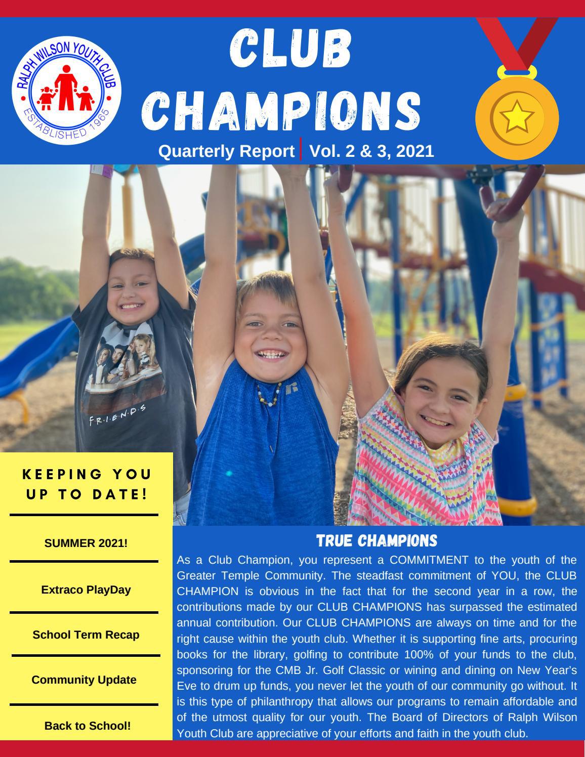 2021 Mid-Year Club Champions Newsletter by Ralph Wilson Youth Club - Issuu