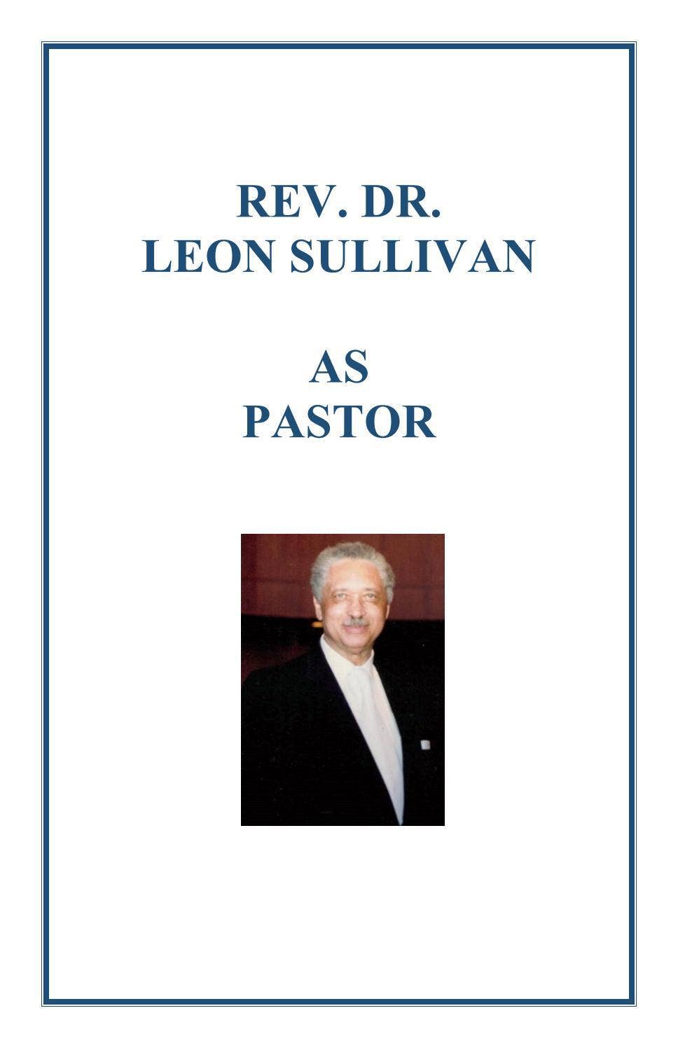 Rev. Leon Sullivan as Pastor by Mike Major - Issuu