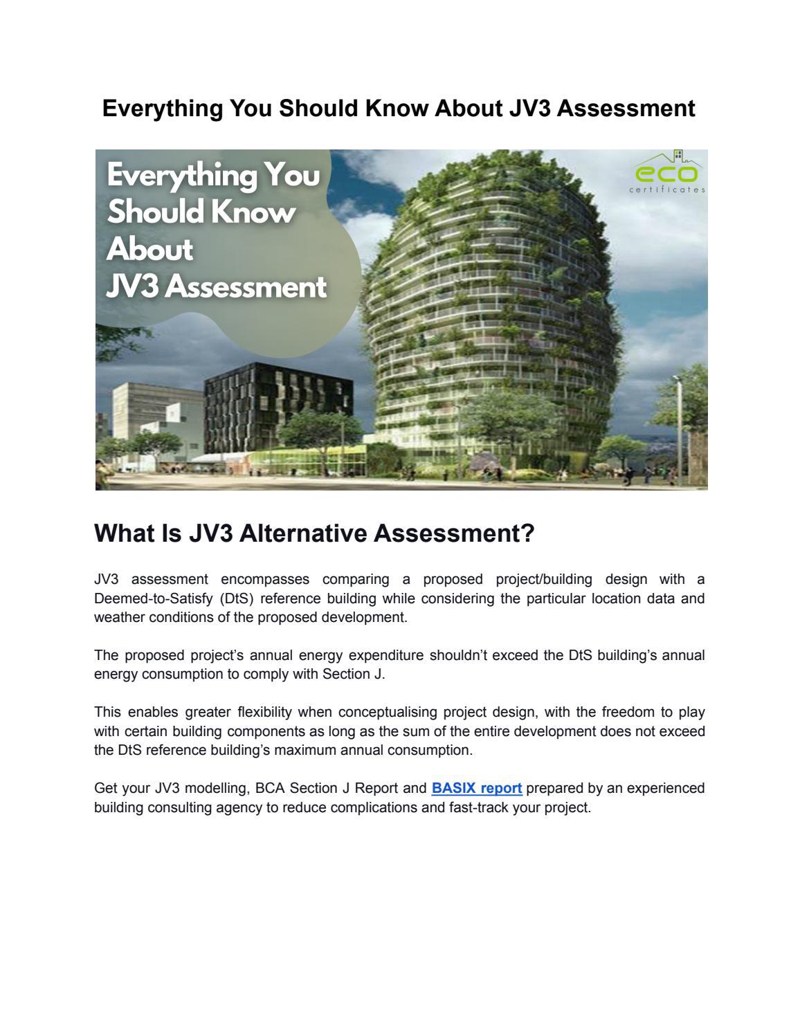 Everything You Should Know About JV3 Assessment by Eco Certificates - Issuu