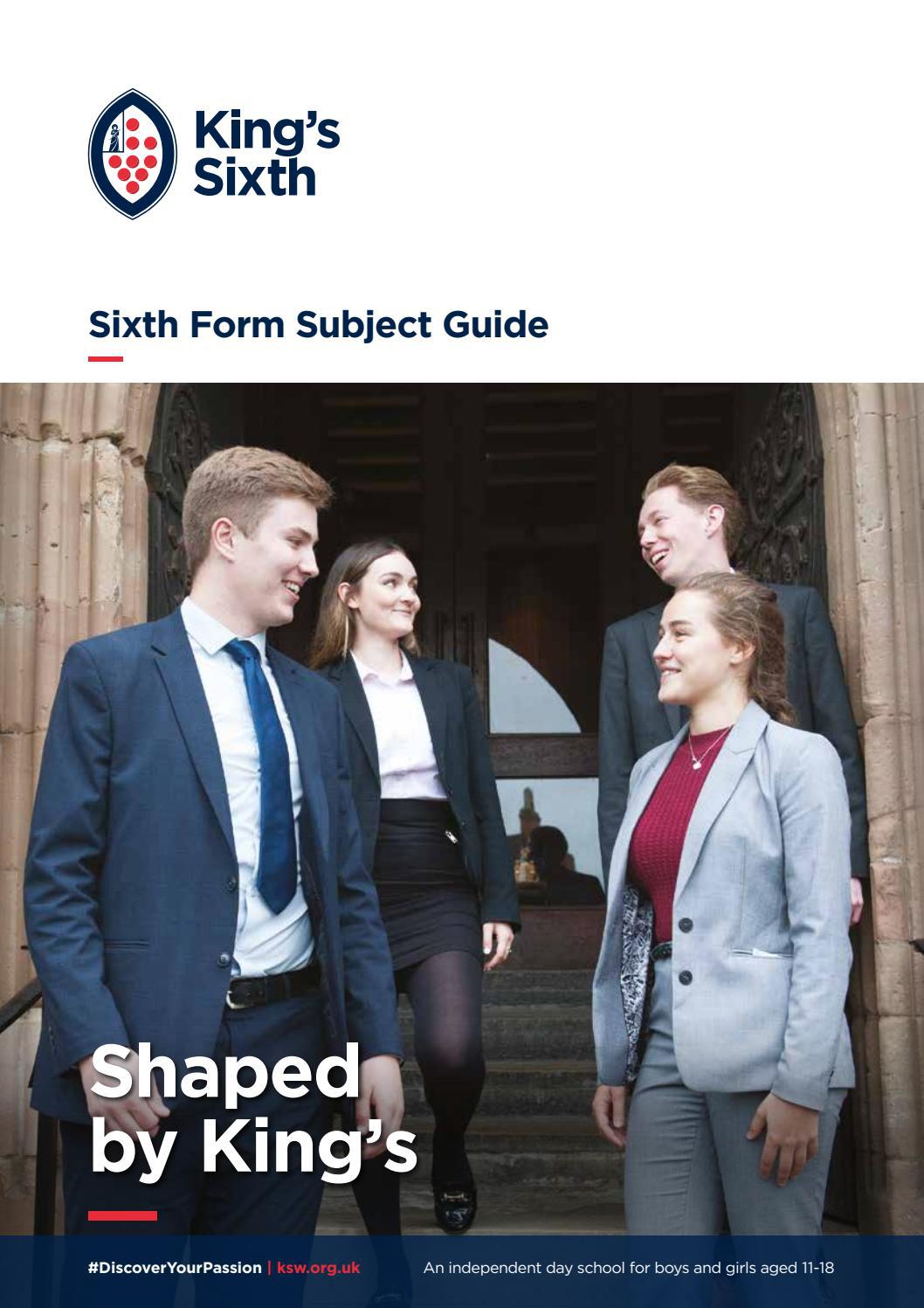 Sixth Form Subject Guide 2021 by King's Worcester - Issuu