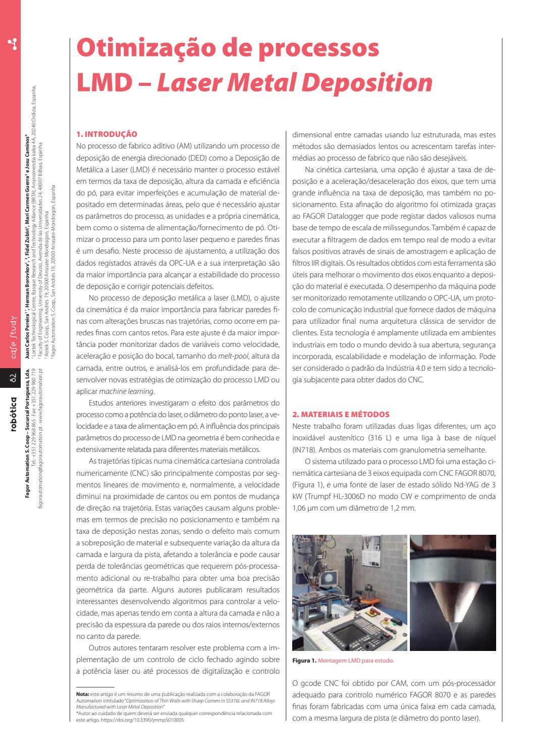 Otimização de processos LMD – Laser Metal Deposition by cie - Issuu