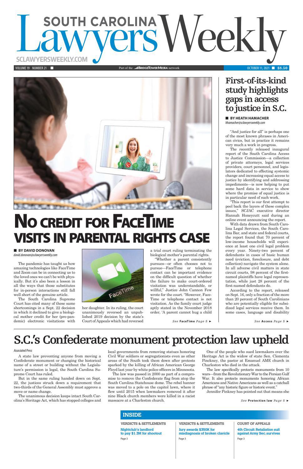 South Carolina Lawyers Weekly October 11, 2021 by SC Biz News - Issuu