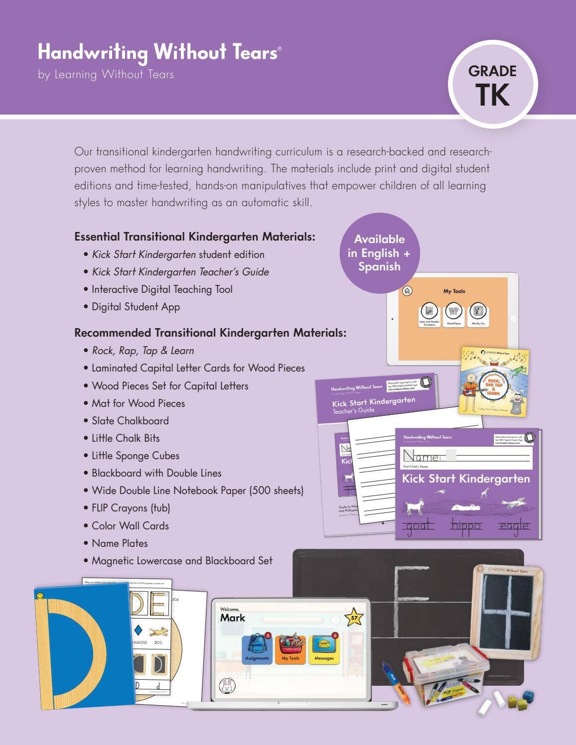 Handwriting Without Tears Curriculum TK by Learning Without Tears - Issuu