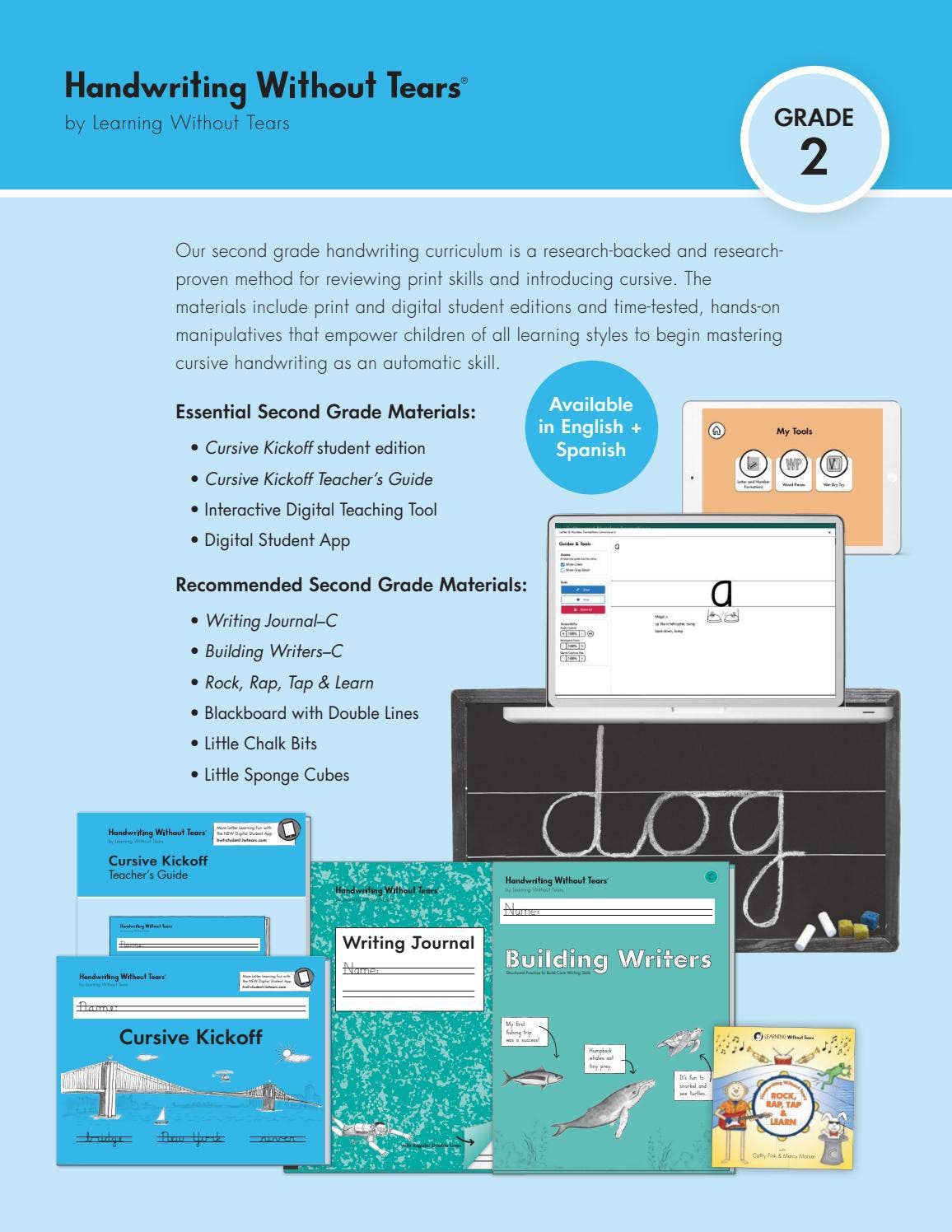 Handwriting Without Tears Curriculum - Grade Two Cursive by Learning ...