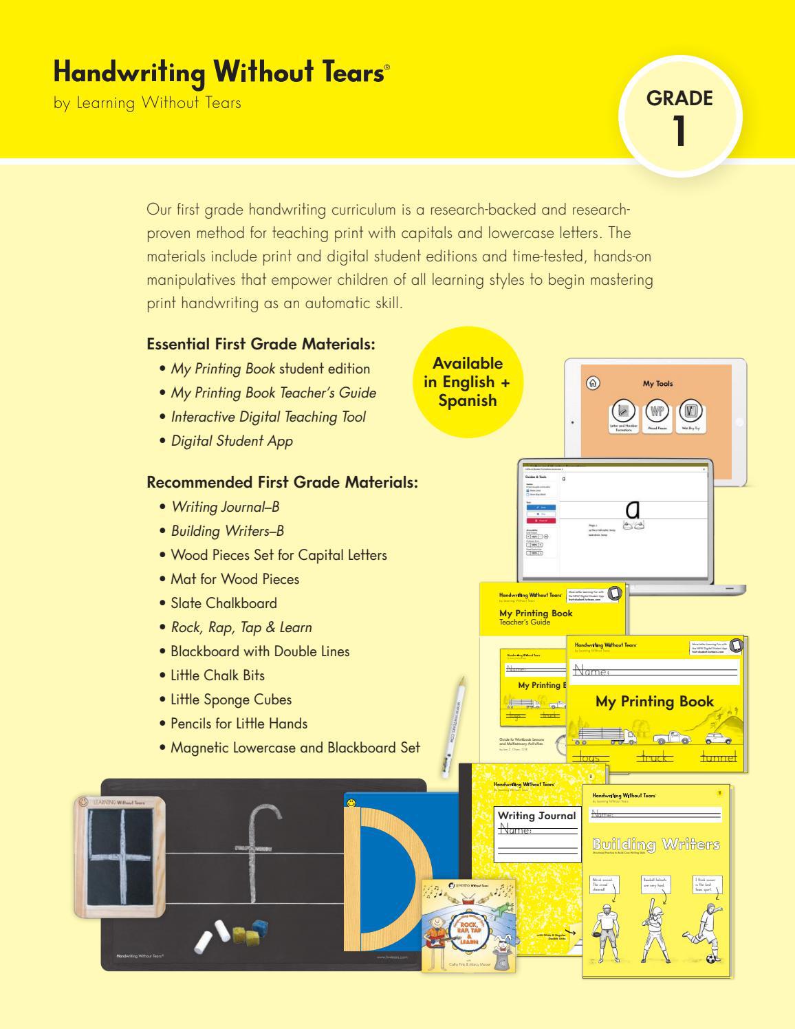 Handwriting Without Tears Curriculum - Grade One by Learning Without ...