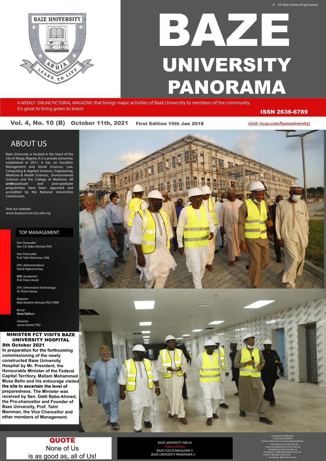 BAZE UNIVERSITY PANORAMA NEWS (11th October 2021) by Baze University ...