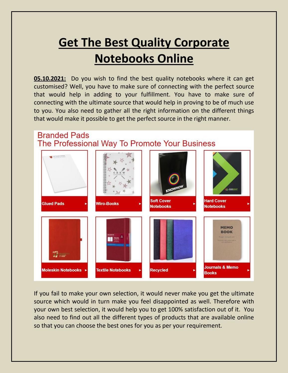 Get The Best Quality Corporate Notebooks Online by Brandedpads - Issuu