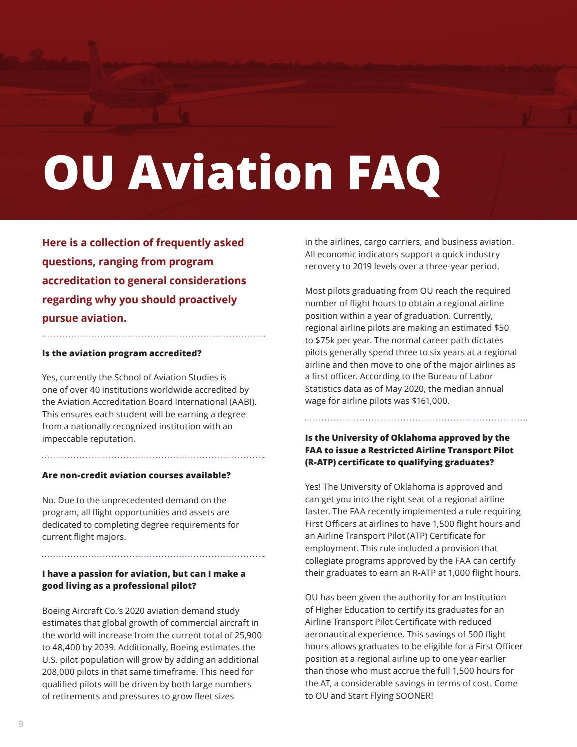 2021 Aviation Booklet by University of Oklahoma - College of ...