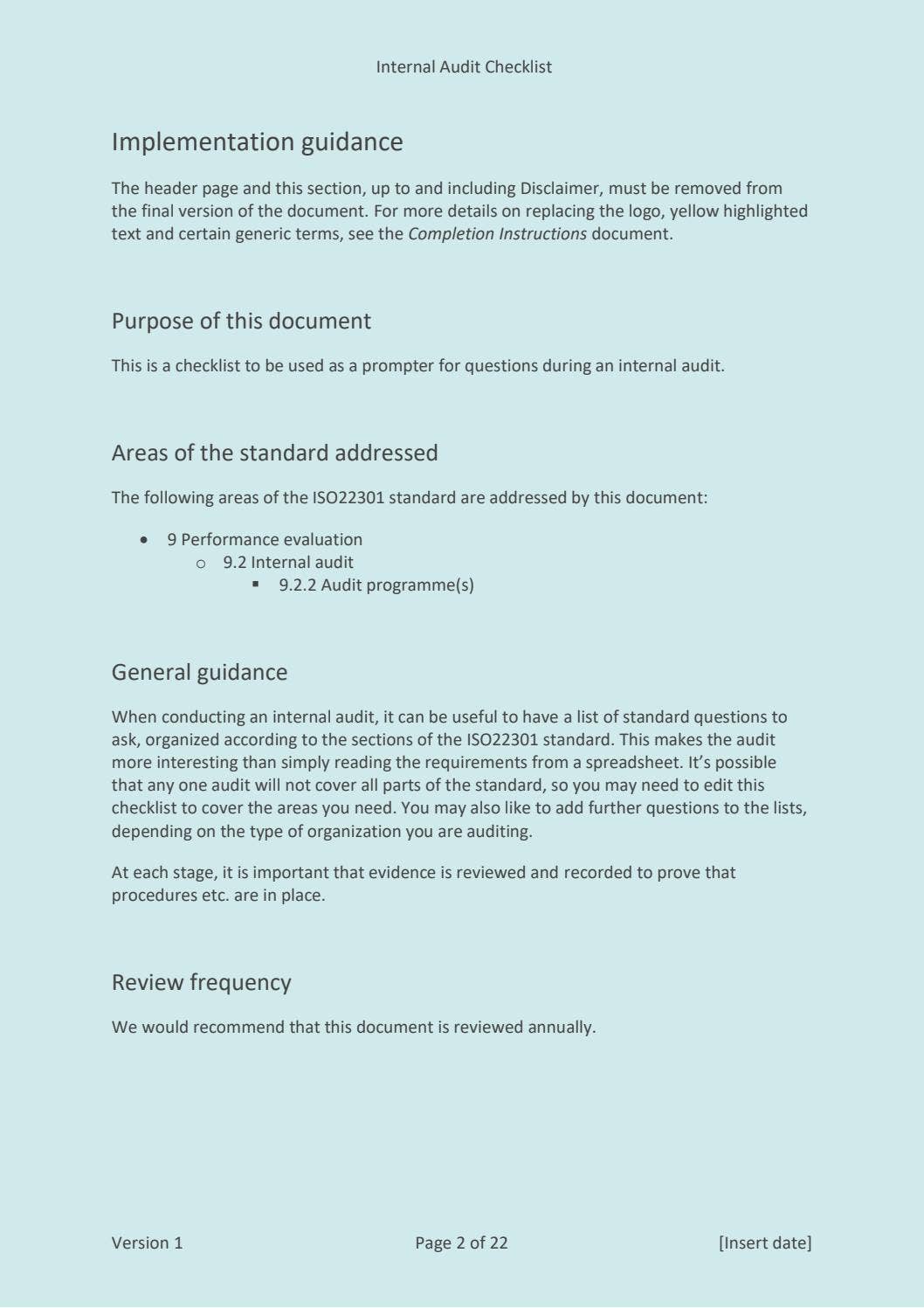 BCMS-FORM-09-4 Internal Audit Checklist by CertiKit Limited - Issuu
