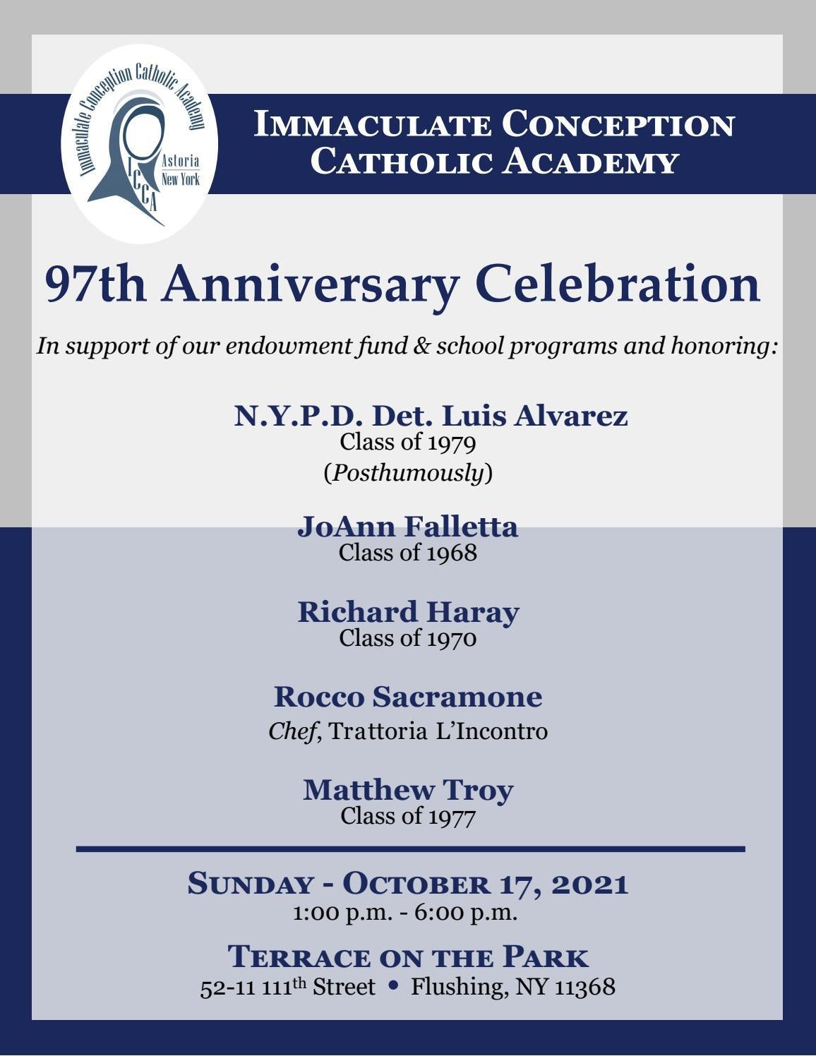 Immaculate Conception Catholic Academy - Astoria: 97th Anniversary E ...