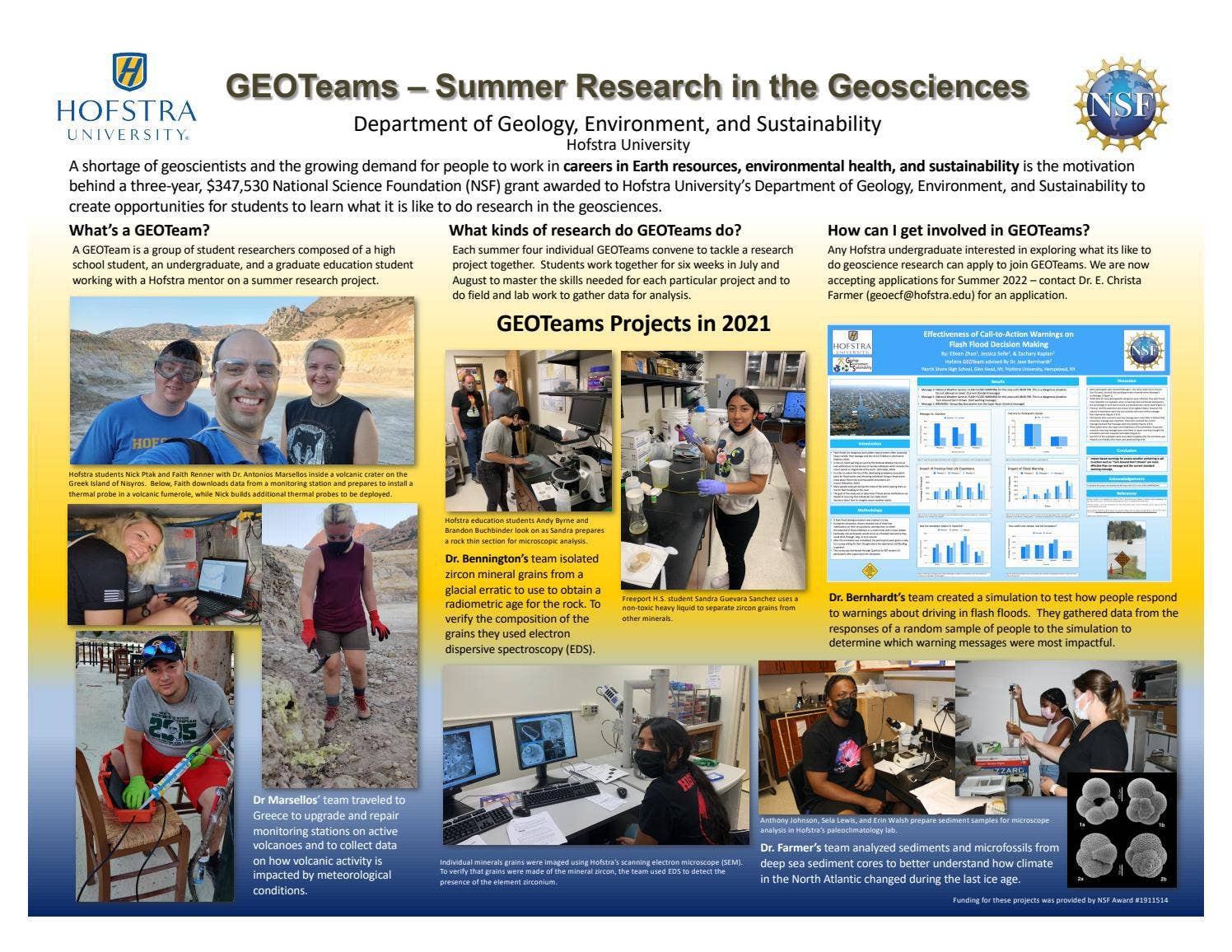 GEOTeams: Undergraduate Geoscience Research Opportunities at Hofstra Funded by the National ...
