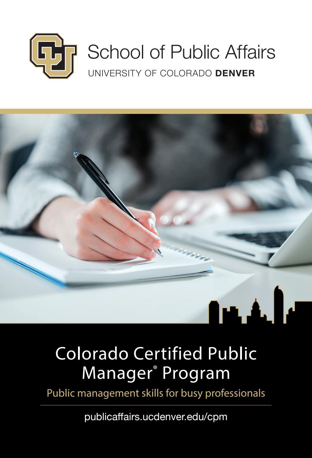 CU Denver School of Public Affairs: Colorado Certified Public Manager ...