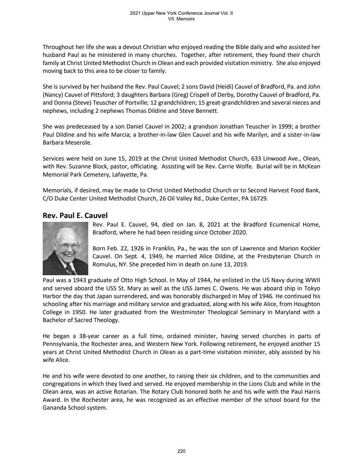 2021 Upper New York Journal, Volume II by Upper New York Conference - Issuu