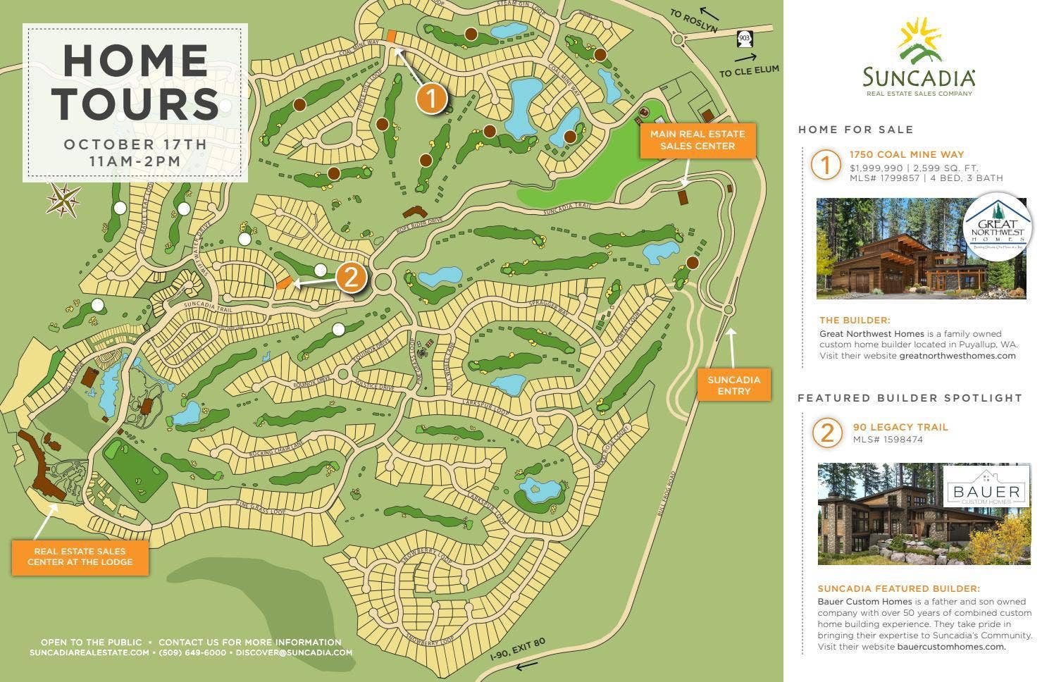 Home Tour Map, October 2021 by Suncadia Resort - Issuu