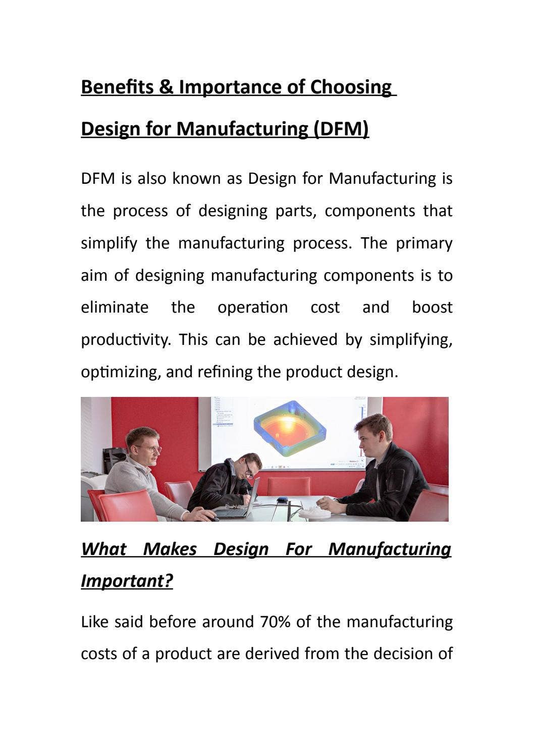 Benefits & Importance of Choosing Design for Manufacturing (DFM) by ...