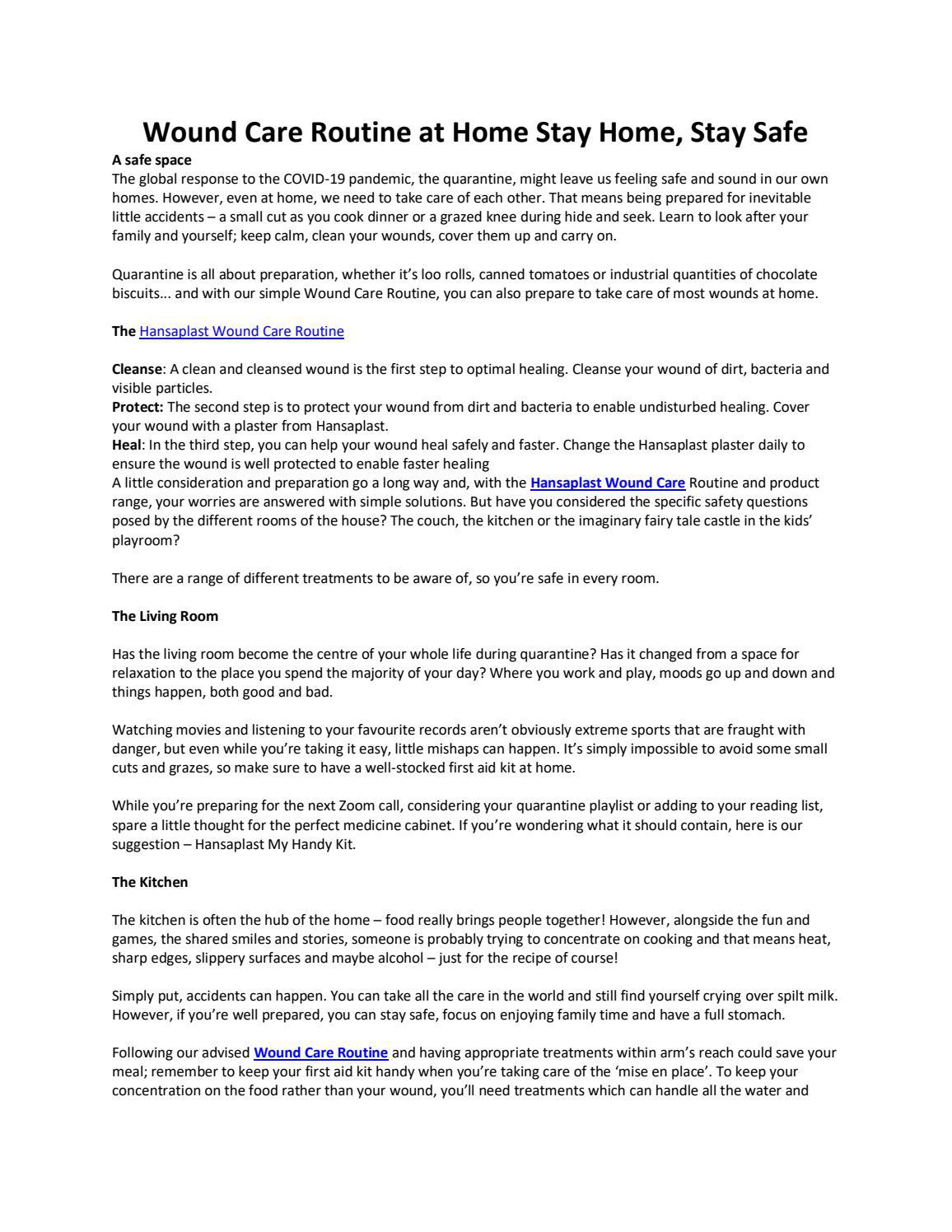 Wound Care Routine at Home Stay Home, Stay Safe by banarjeesherie - Issuu