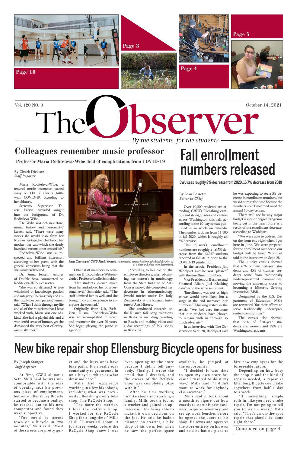 The Observer - Fall 2021 - Issue 3 by CWU Observer - Issuu