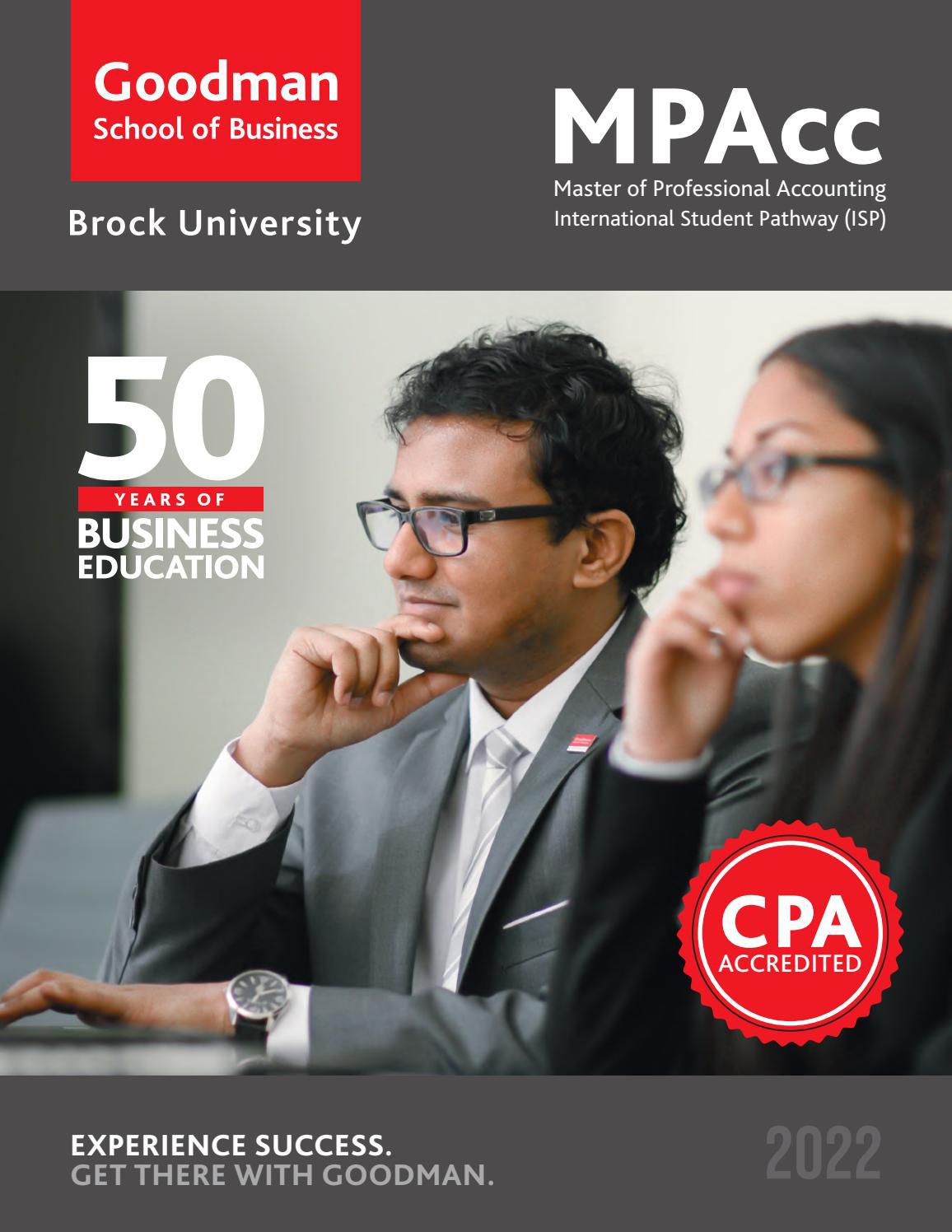 Goodman School of Business: MPAcc (ISP) Brochure by Brock University ...
