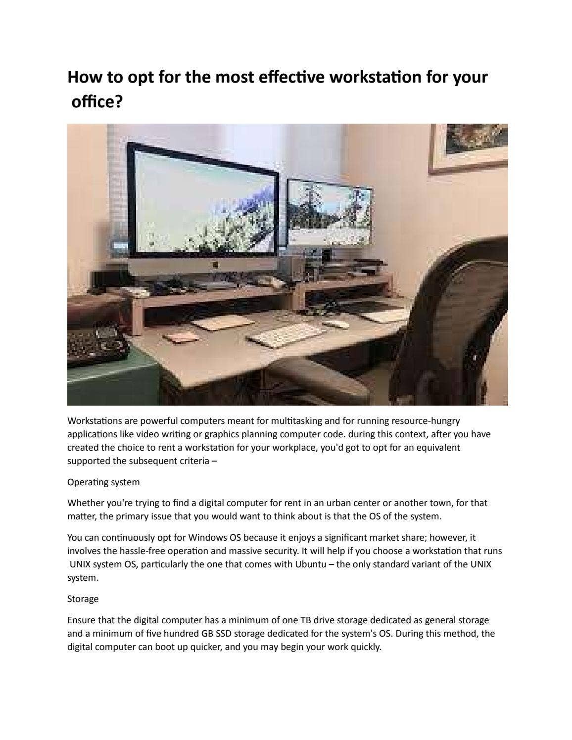 How to opt for the most effective workstation for your office? by ...