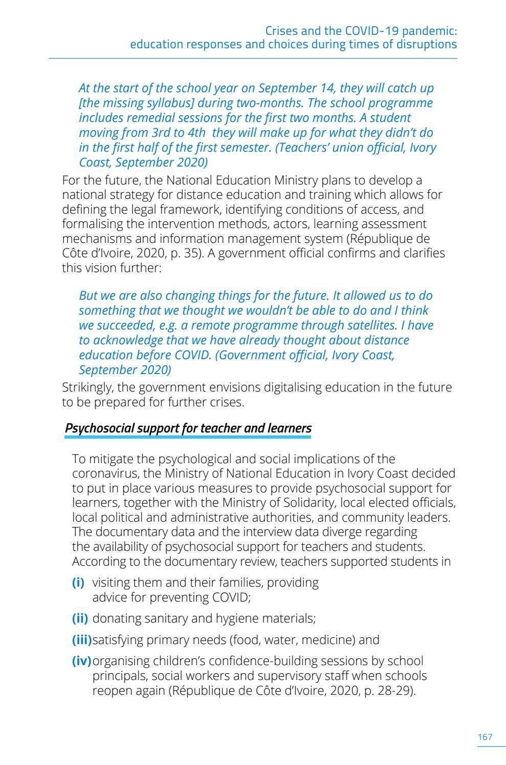 Crises and the COVID-19 pandemic: education responses and choices ...