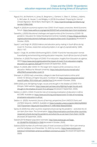 Crises and the COVID-19 pandemic: education responses and choices ...