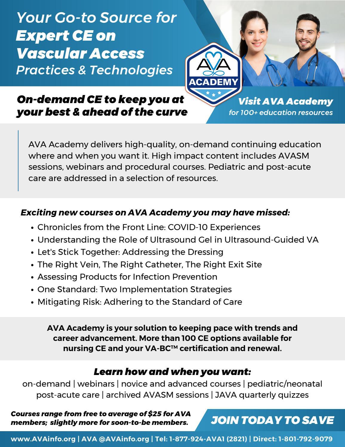 AVA: Your Go-To Source for Vascular Access CE Content by Association ...