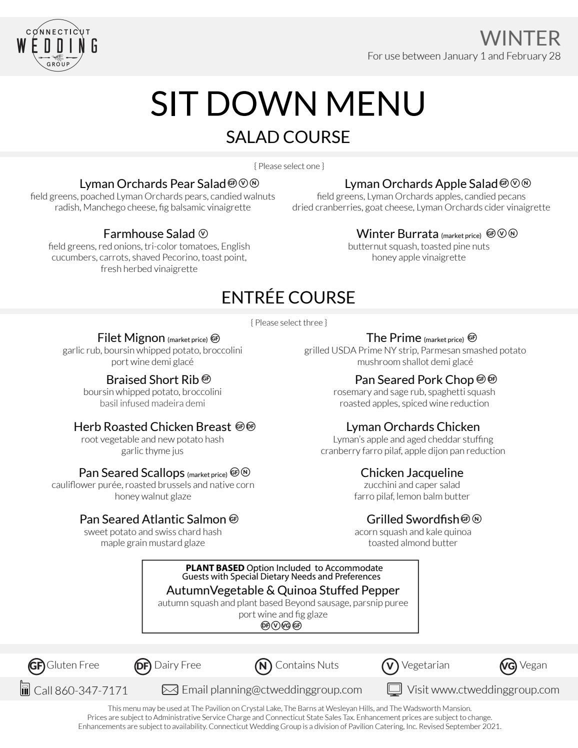 Winter Sit Down and Buffet Menu by Derek Brown - Issuu