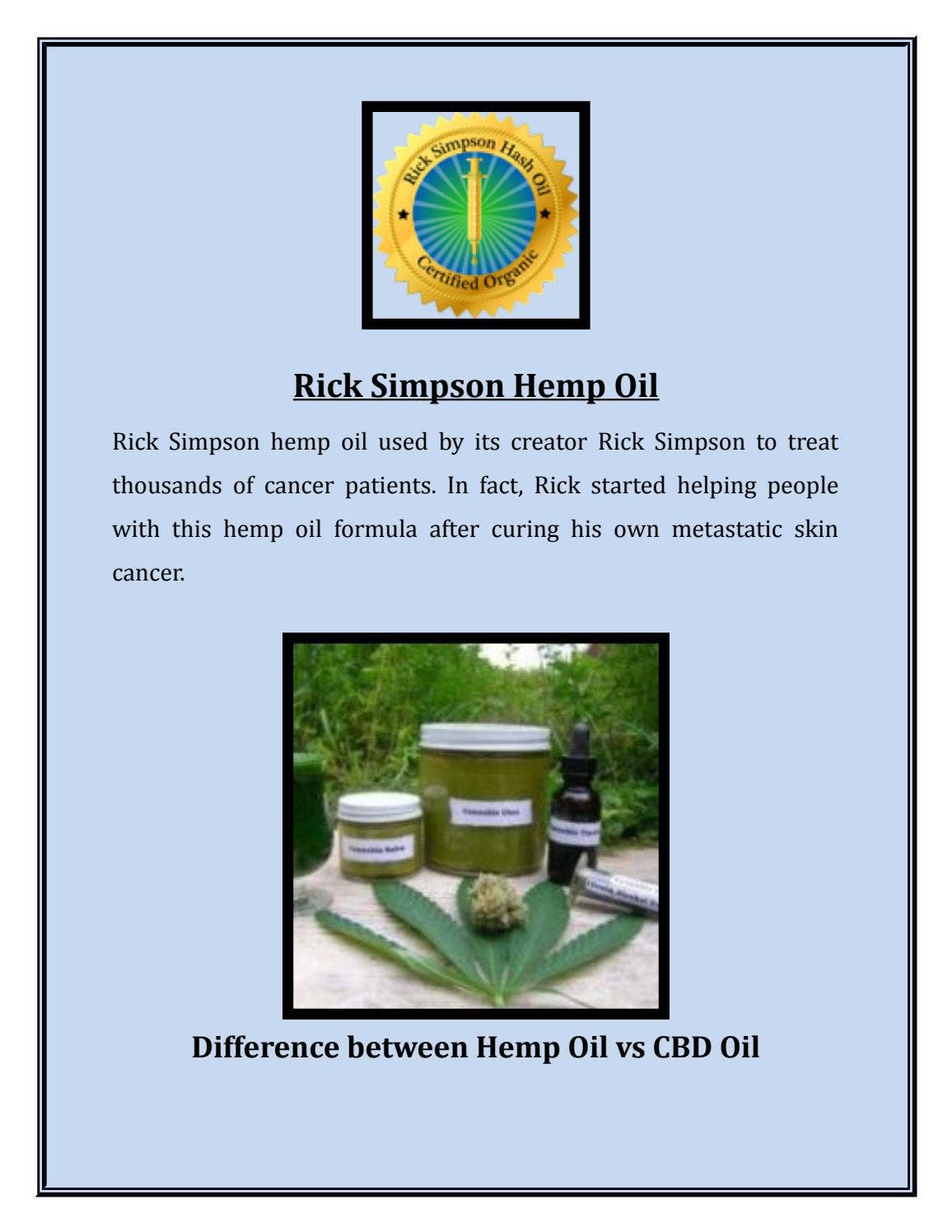 Buy the Best Rick Simpson Hemp Oil - Rick Simpson Oil by Rick Simpson ...