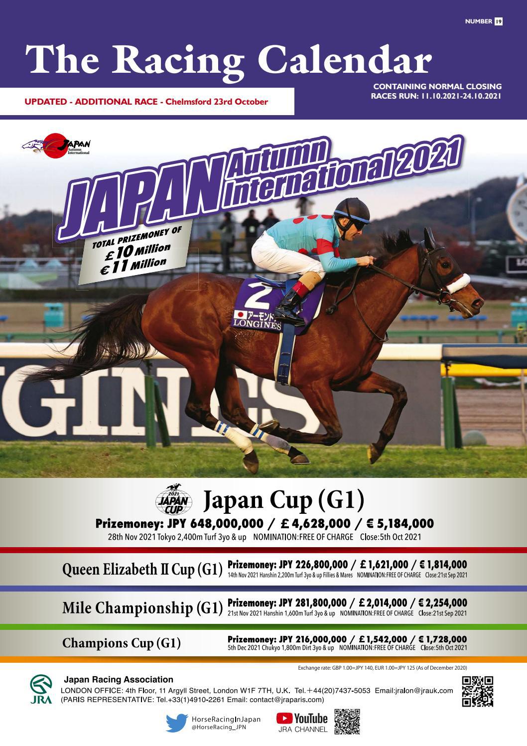 Racing Calendar - 11th October - 24th October - Number 19 by Weatherbys ...