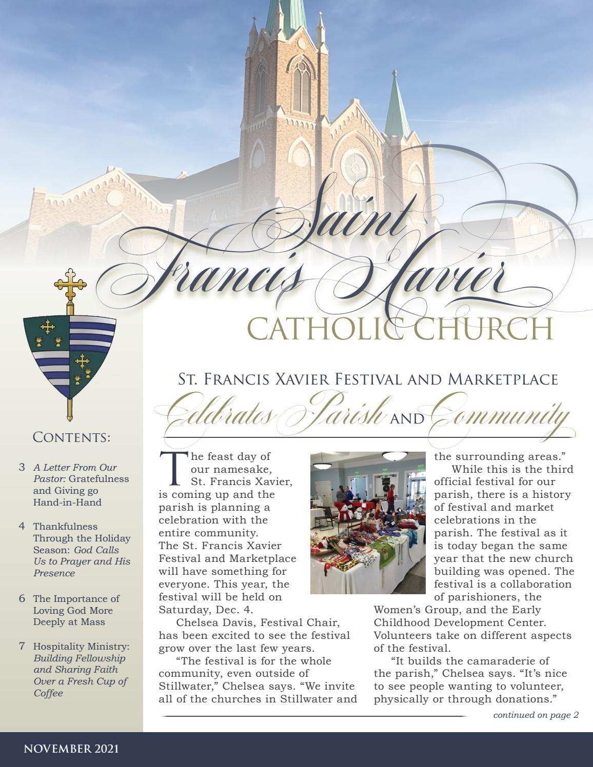 St. Francis Xavier Catholic Church Newsletter — November 2021 by ...