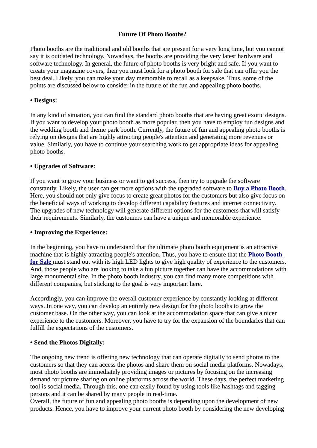 Future Of Photo Booths? by LA Photo Party - Issuu