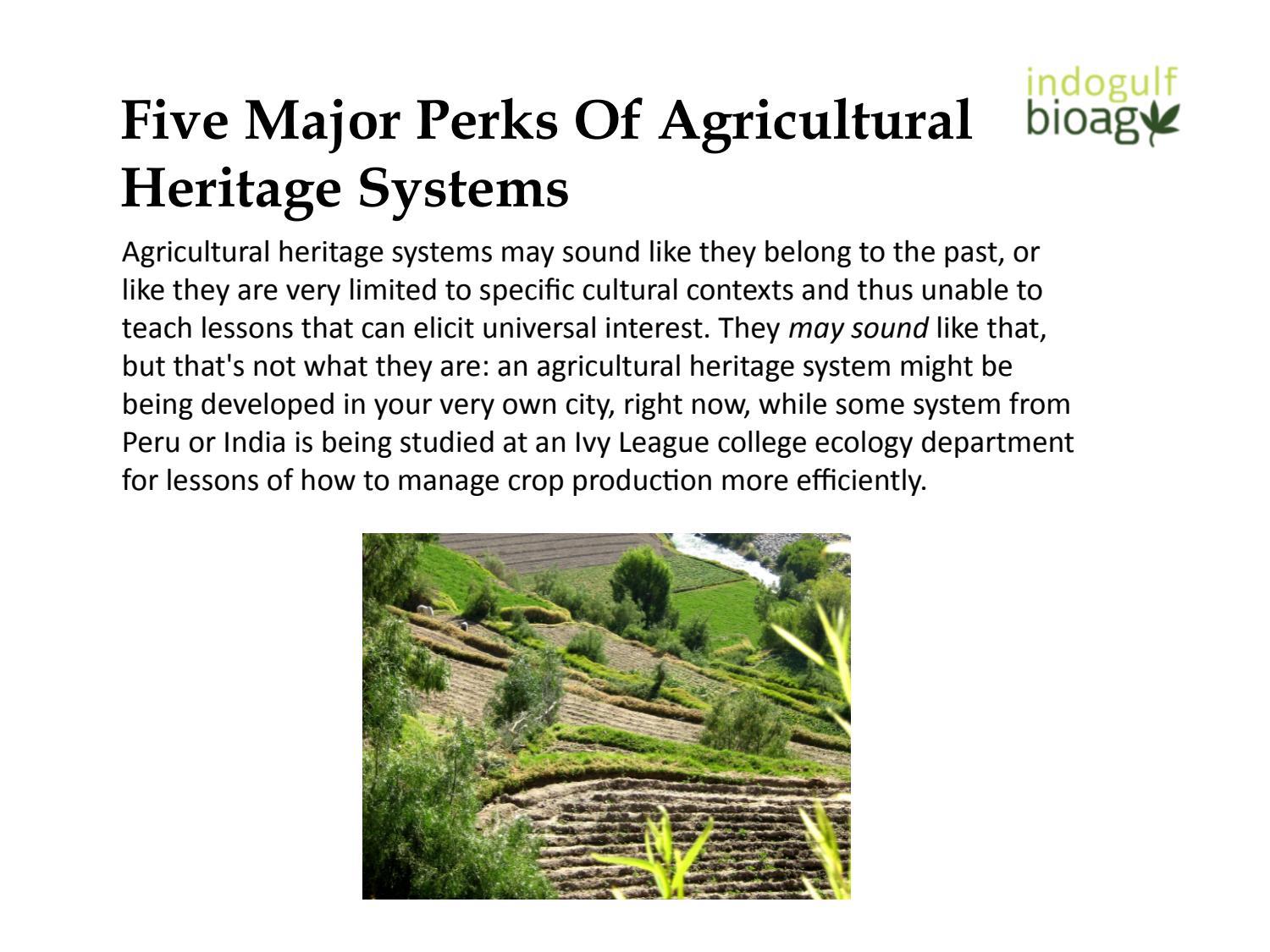 Globally Important Agricultural Heritage Systems by Isabella Brown - Issuu