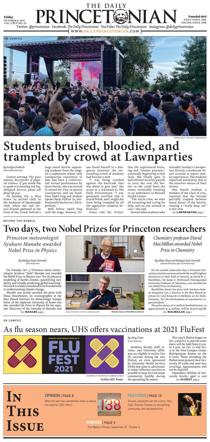 The Daily Princetonian: October 8, 2021 by The Daily Princetonian - Issuu