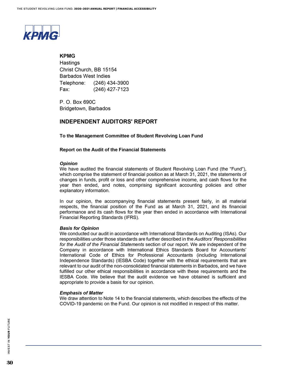 The Student Revolving Loan Fund Annual Report 2020 -2021 by Srlfdigital ...