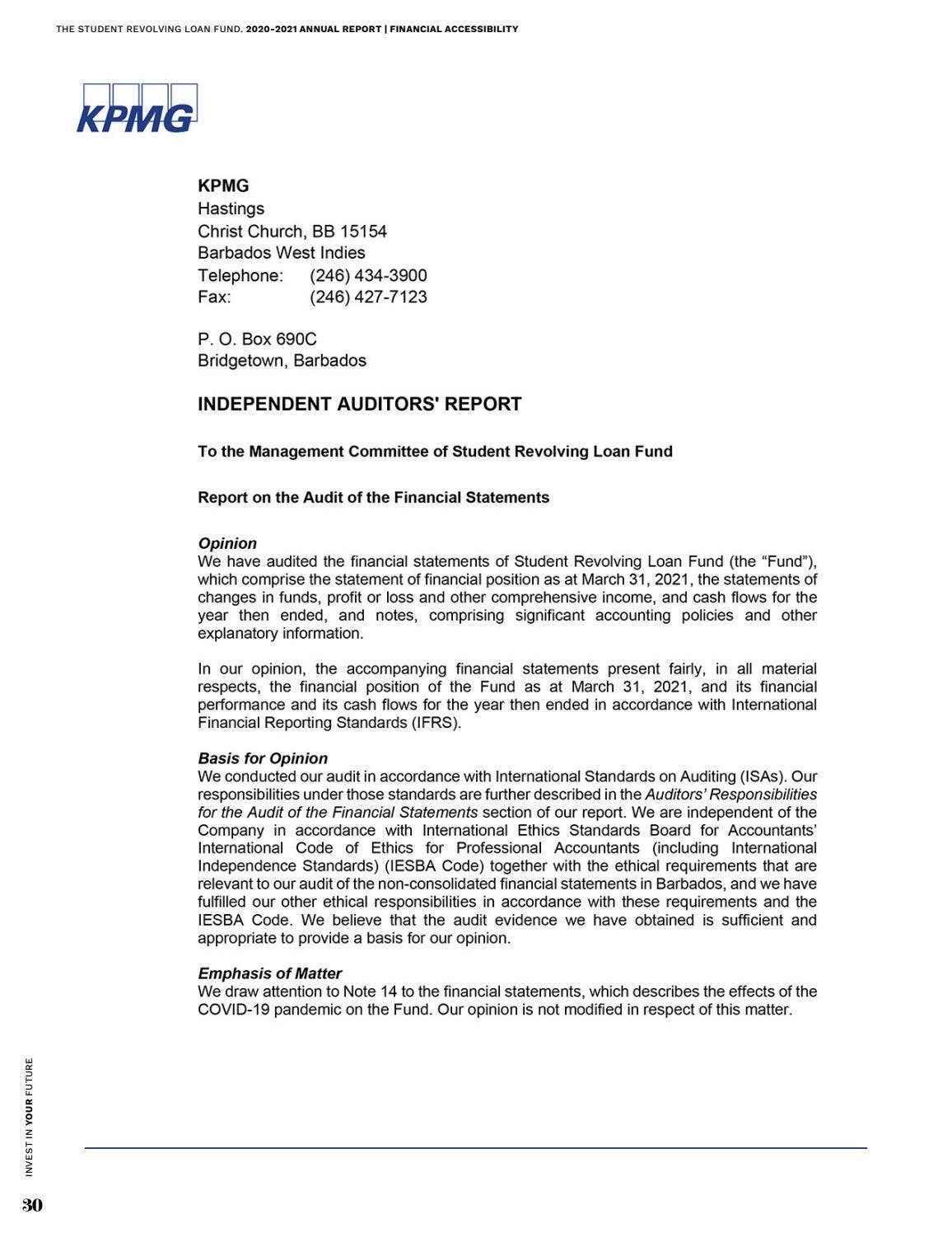 The Student Revolving Loan Fund Annual Report 2020 -2021 by Srlfdigital ...