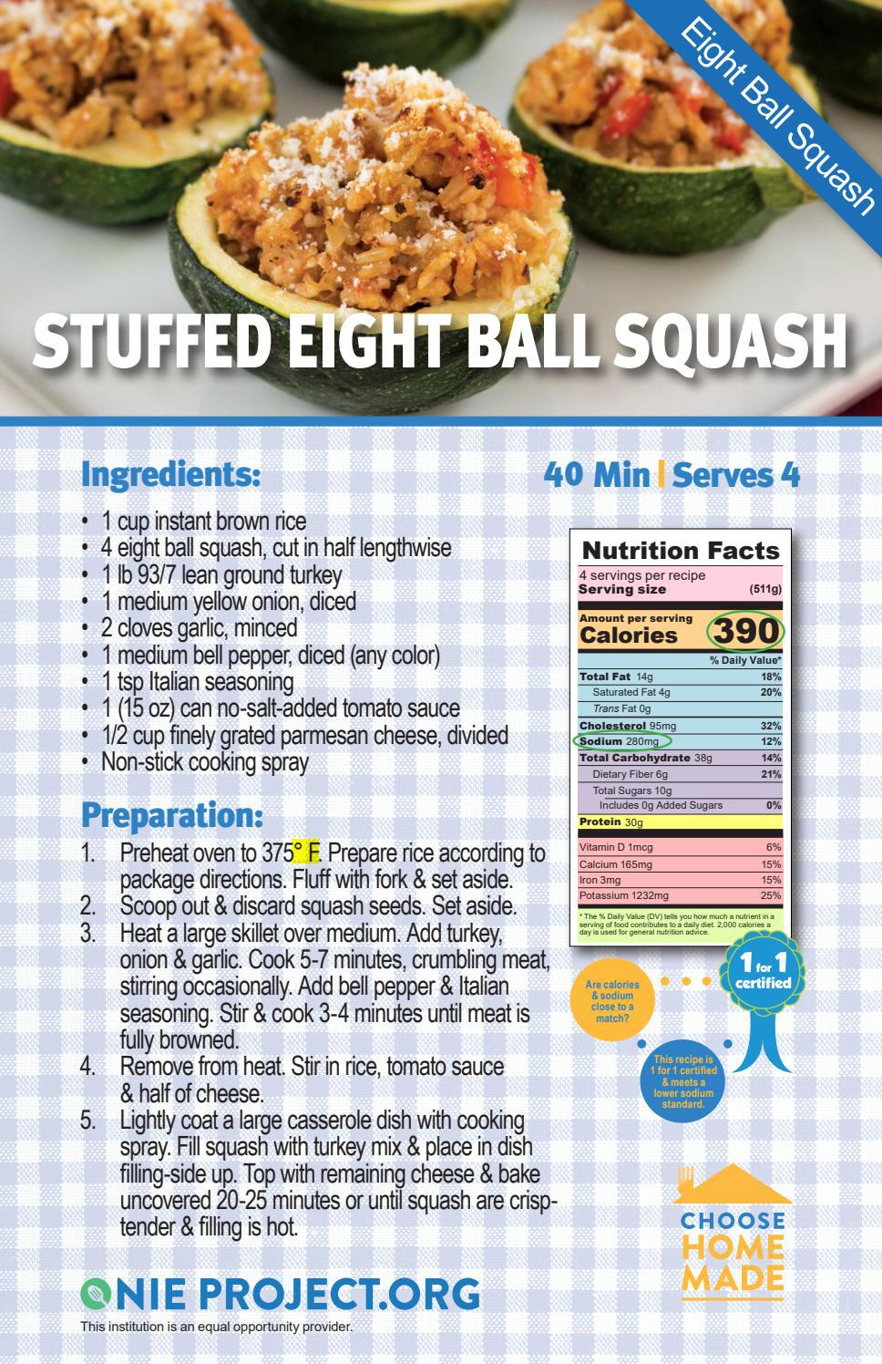 Eight-Ball Squash Produce Recipe Card (Stuffed Eight-Ball Squash) by ...