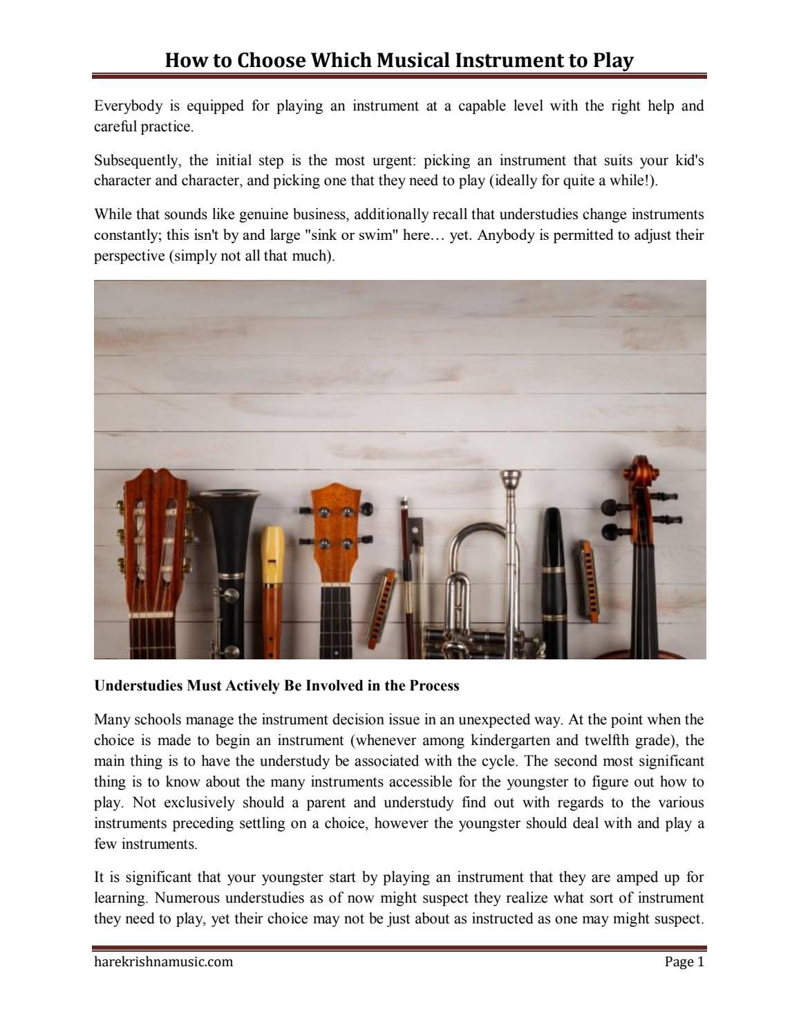 How to Choose Which Musical Instrument to Play by Ajay Mishra - Issuu